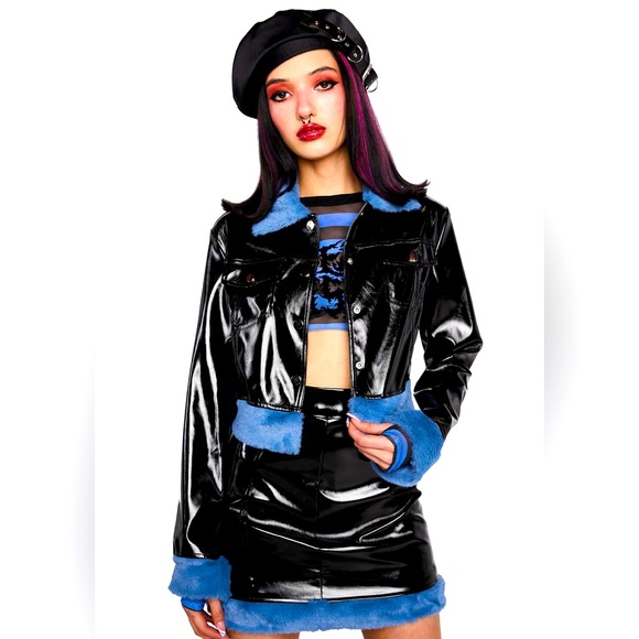 Half Heart | Jackets & Coats | Half Heart Top Crush Patent Vinyl Jacket ...